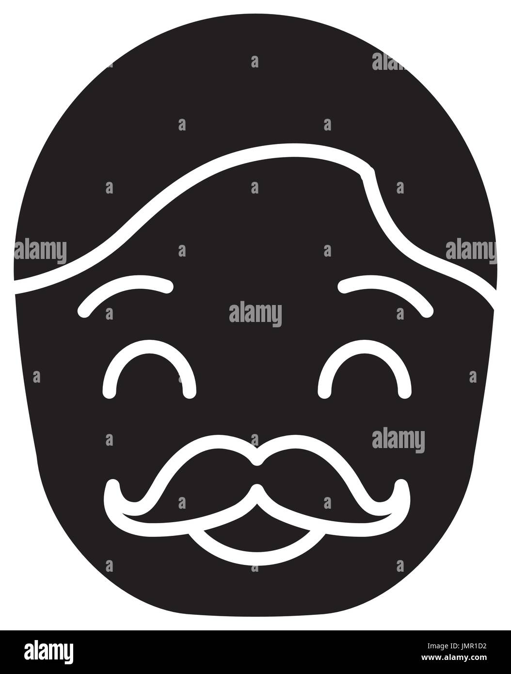 man with mustache icon over white background vector illustration Stock ...