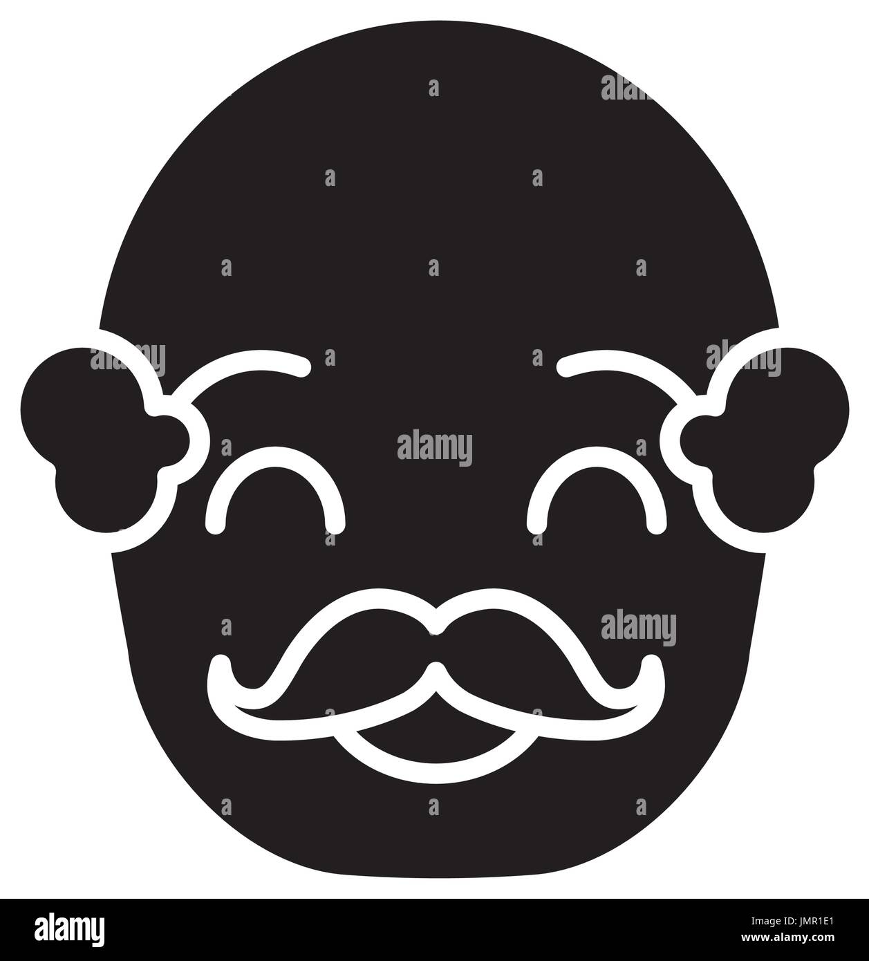 man with mustache icon over white background vector illustration Stock ...