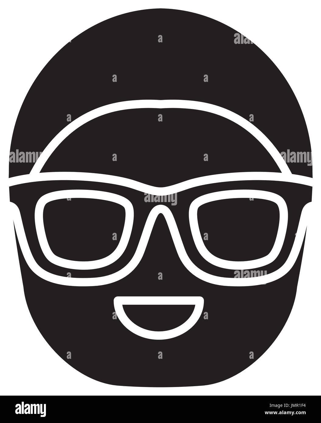 man wearing glasses icon over white background vector illustration ...
