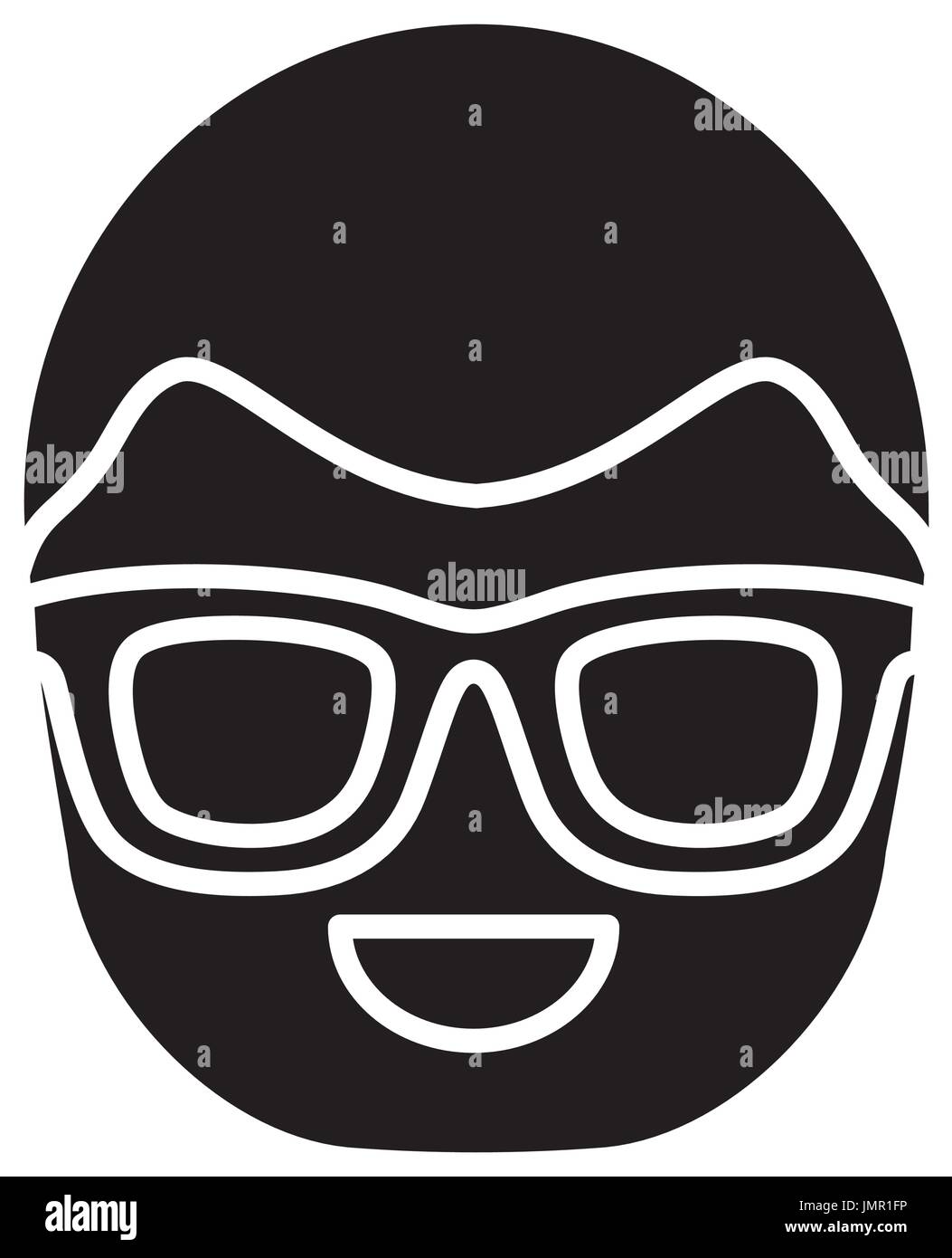man wearing glasses icon over white background vector illustration ...