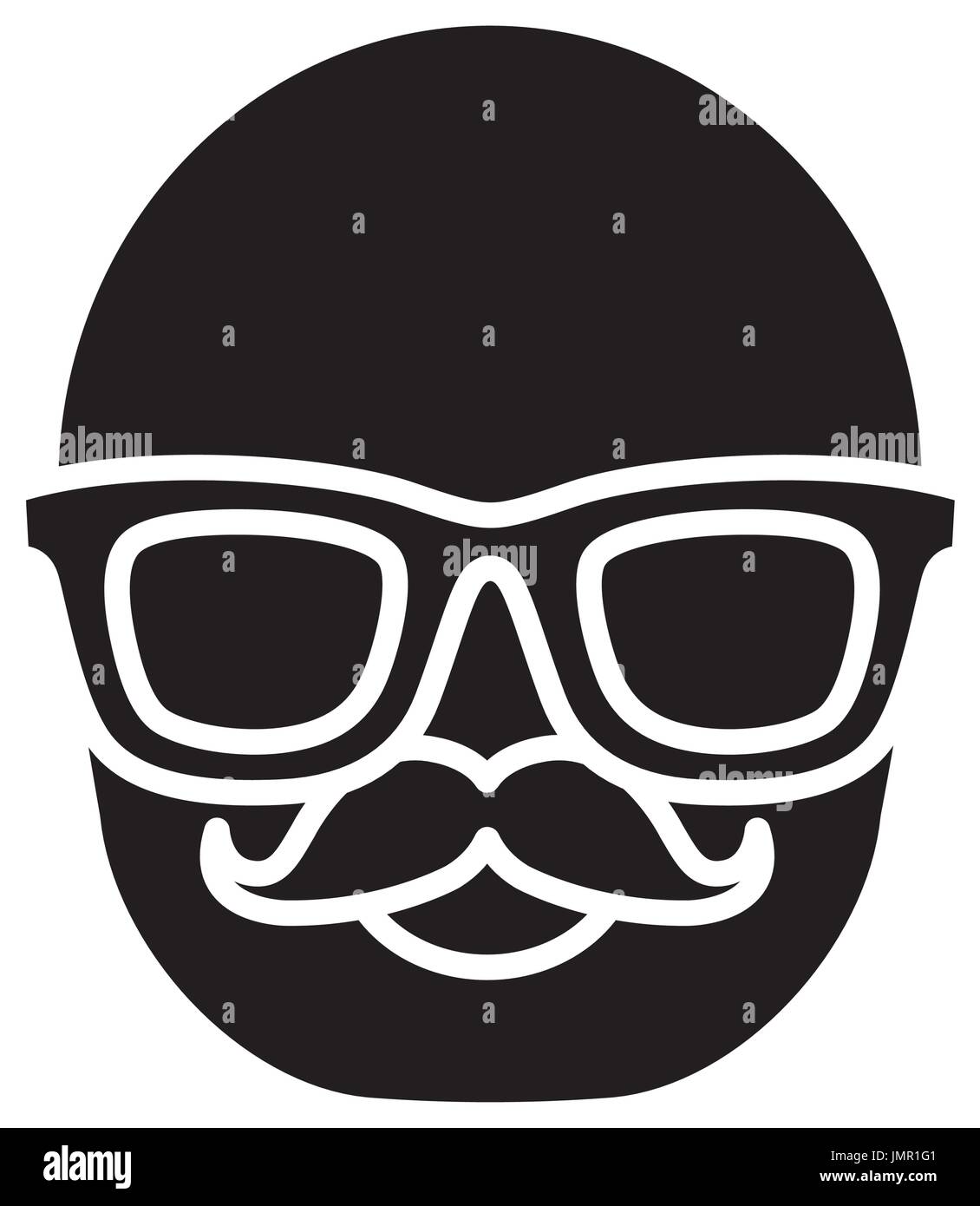 man wearing glasses icon over white background vector illustration ...