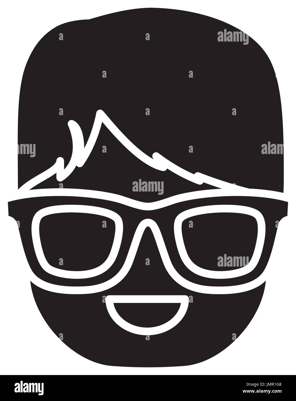 man wearing glasses icon over white background vector illustration ...
