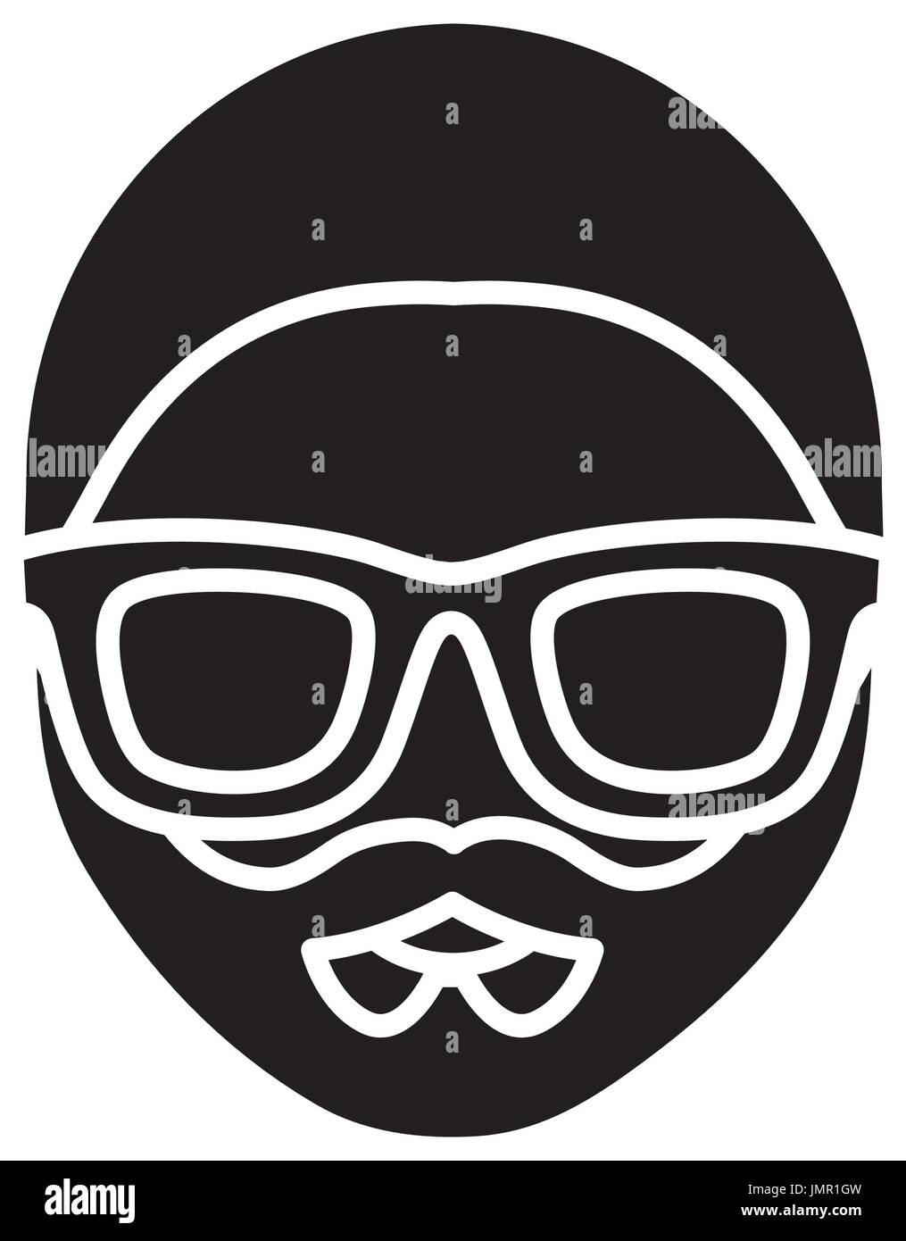 man wearing glasses icon over white background vector illustration ...