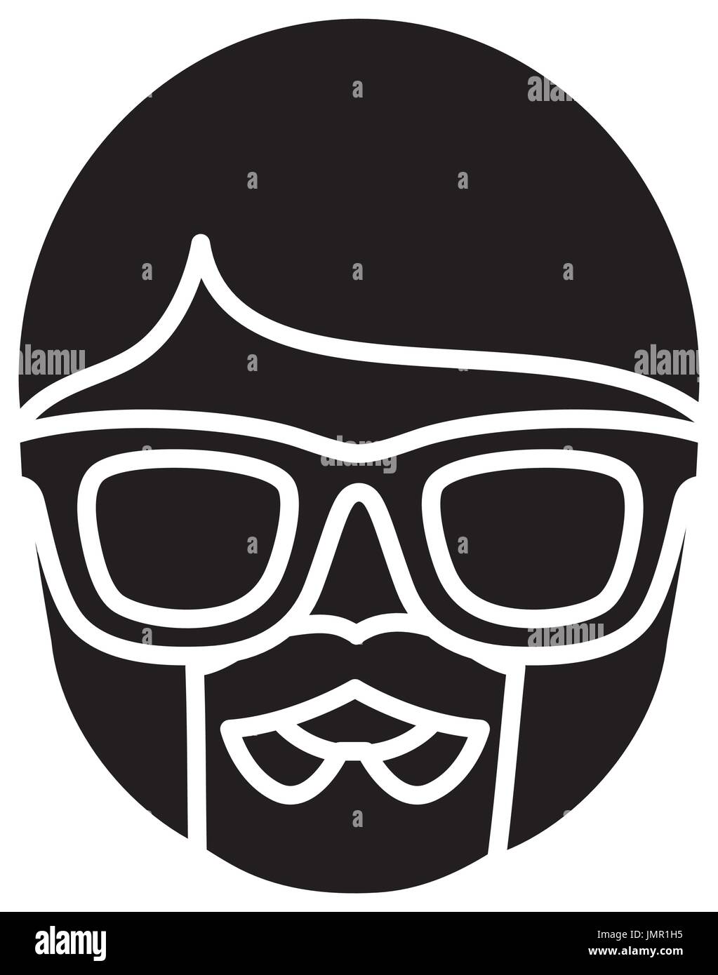man wearing glasses icon over white background vector illustration ...