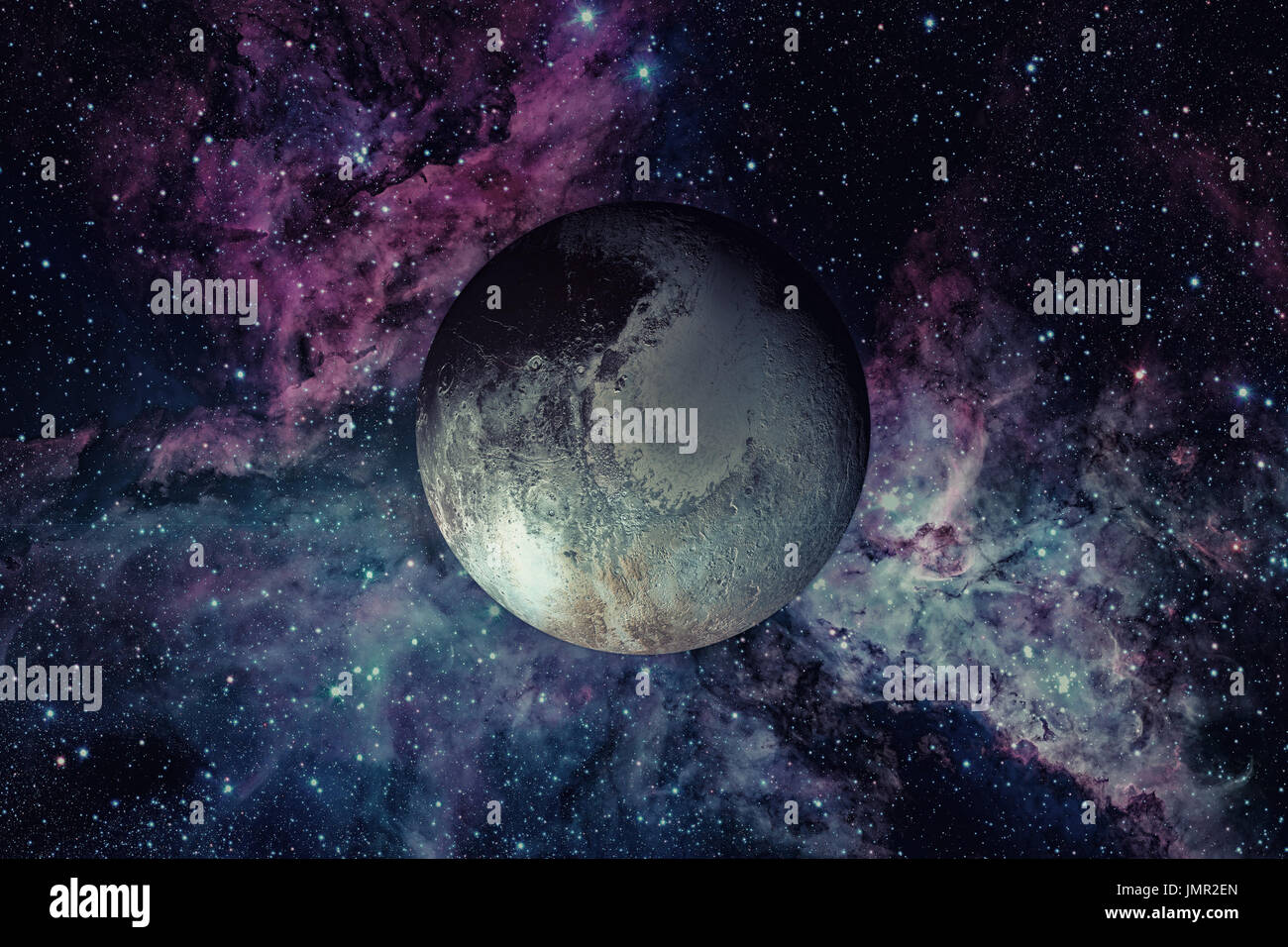 Solar System - Pluto. It is a dwarf planet in the Kuiper belt, a ring ...