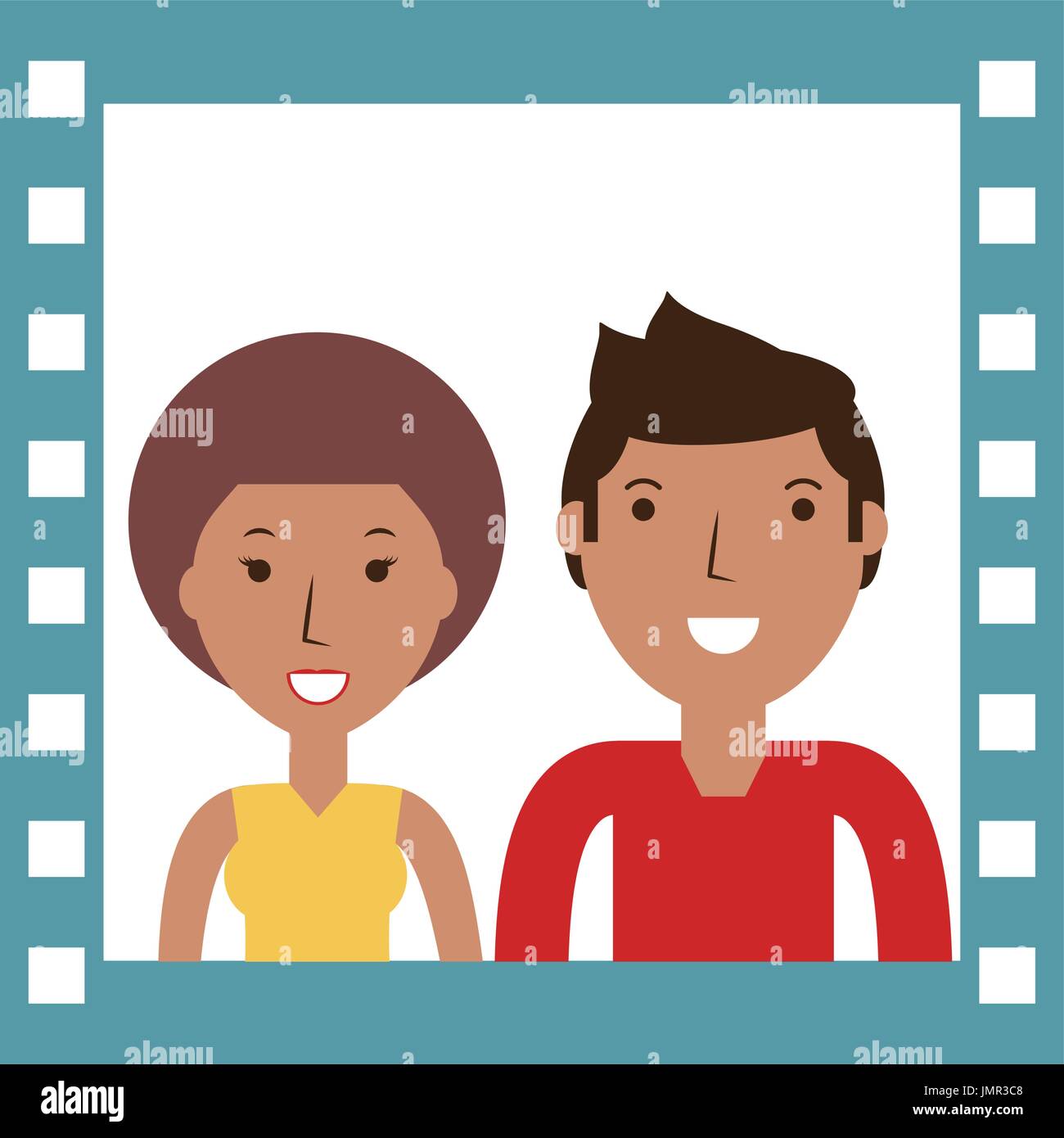 romantic couple lover with framework decoration Stock Vector Image ...