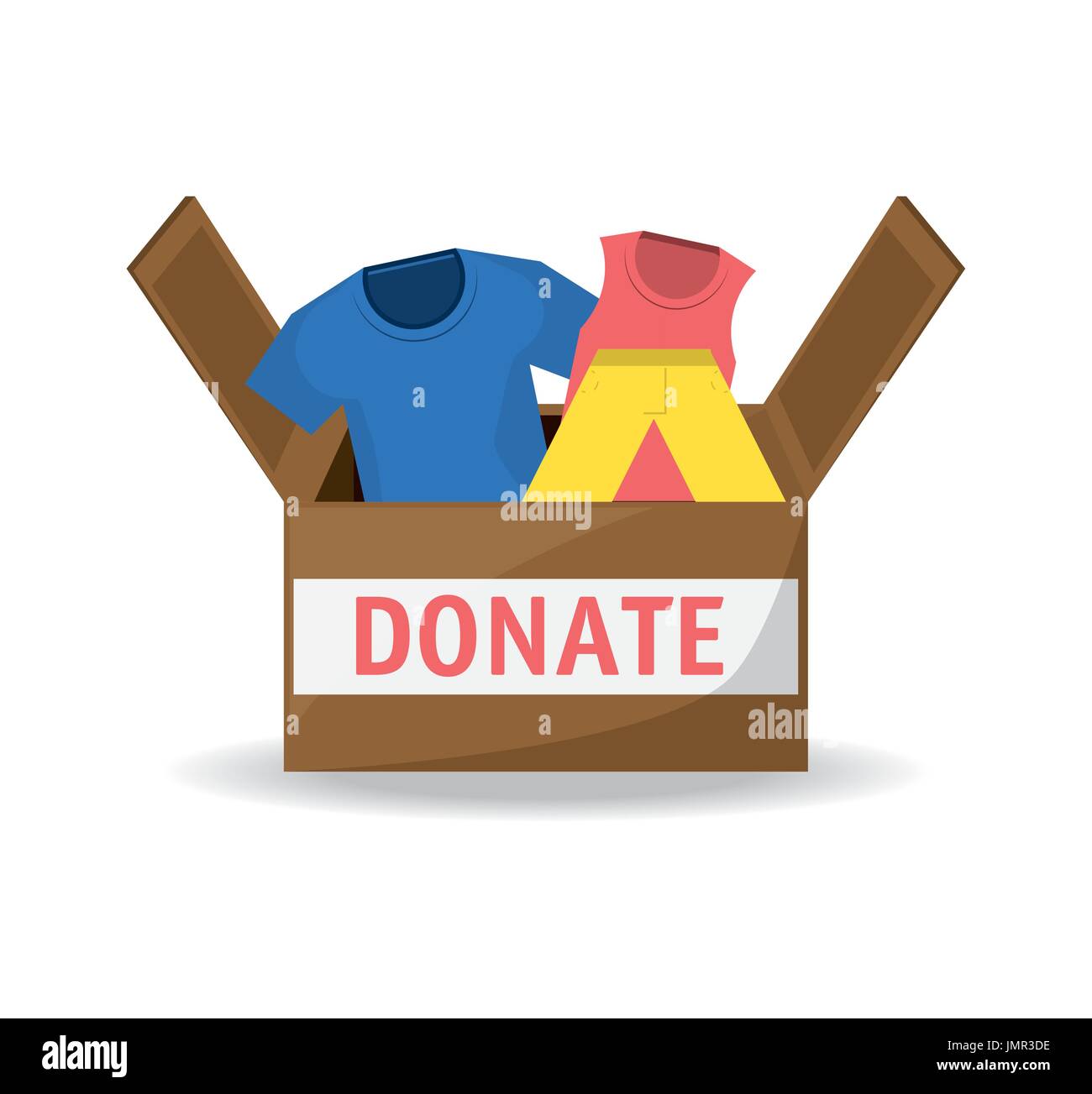 clothes donation support to charity of the people Stock Vector Image ...