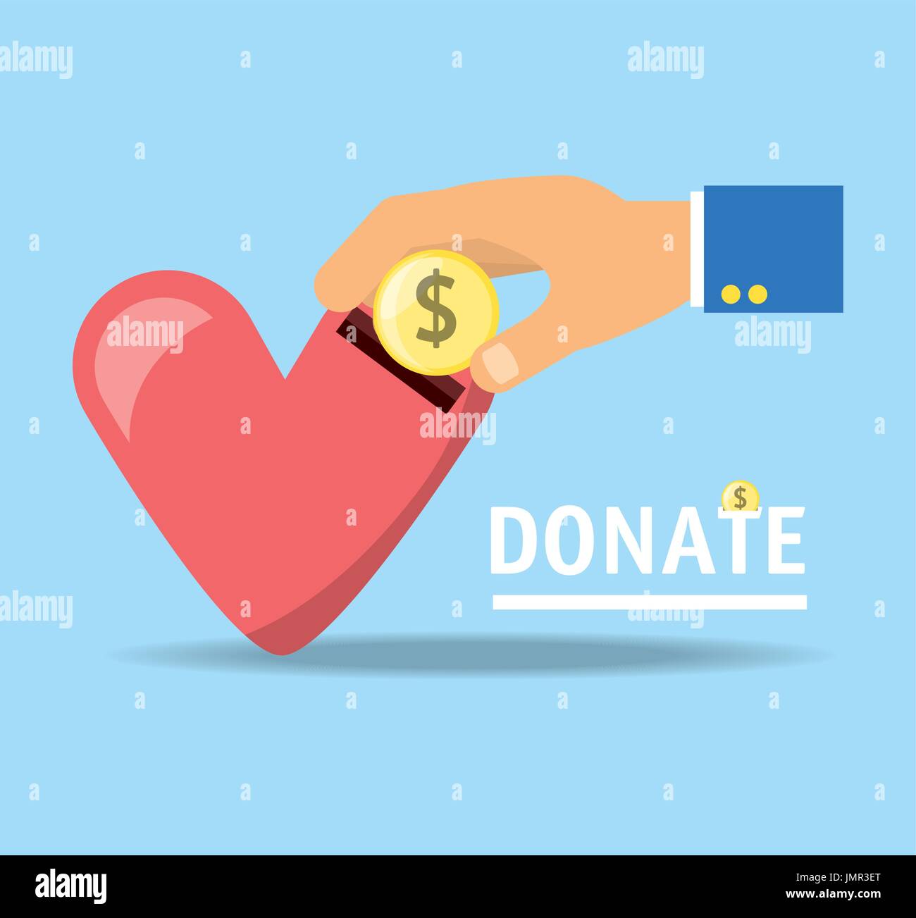 cash money donation support to charity of the people Stock Vector Image ...
