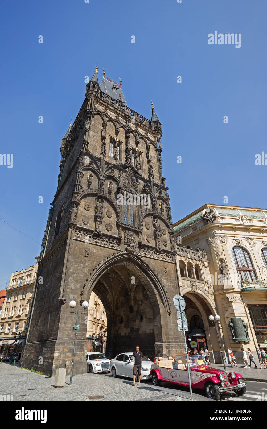 Powder Tower (Prasna brana) and Municipal House in Prague, Czech ...