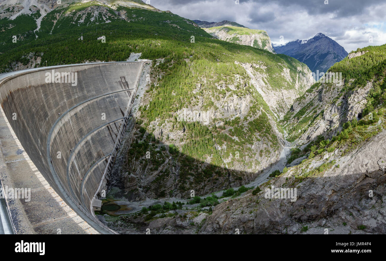 Lake of Cancano dam top view - Bormio (Province of Sondrio Stock Photo ...
