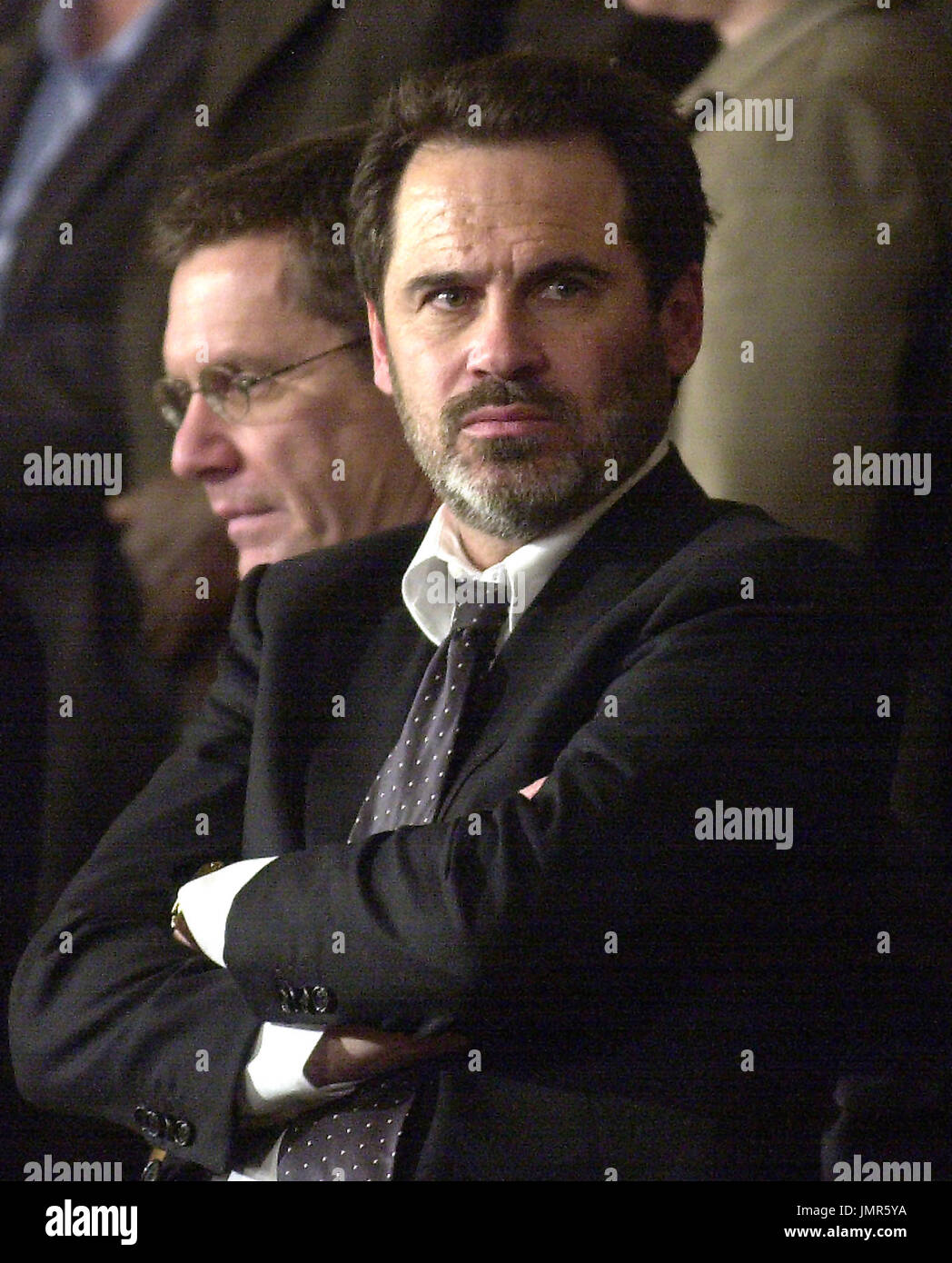 Comedian Dennis Miller listens intently to United States President ...