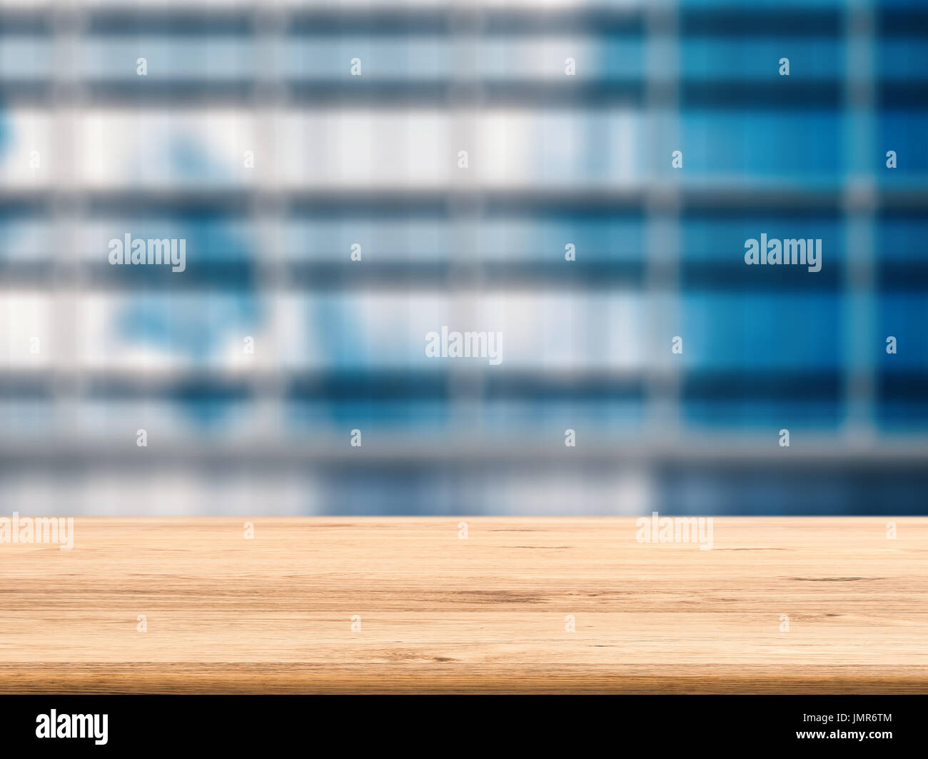 empty wooden desk with office background Stock Photo - Alamy