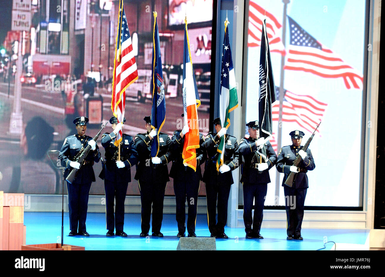 New York, NY - August 30, 2004 -- Presentation of Colors by the NYPD ...