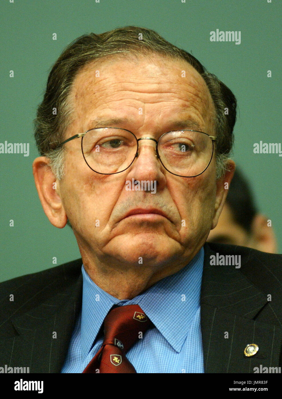United States Senator Ted Stevens (Republican of Alaska) listens to ...