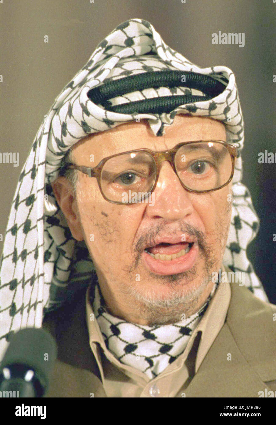 Palestinian Liberation Organization Chairman Yasser Arafat speaks on ...