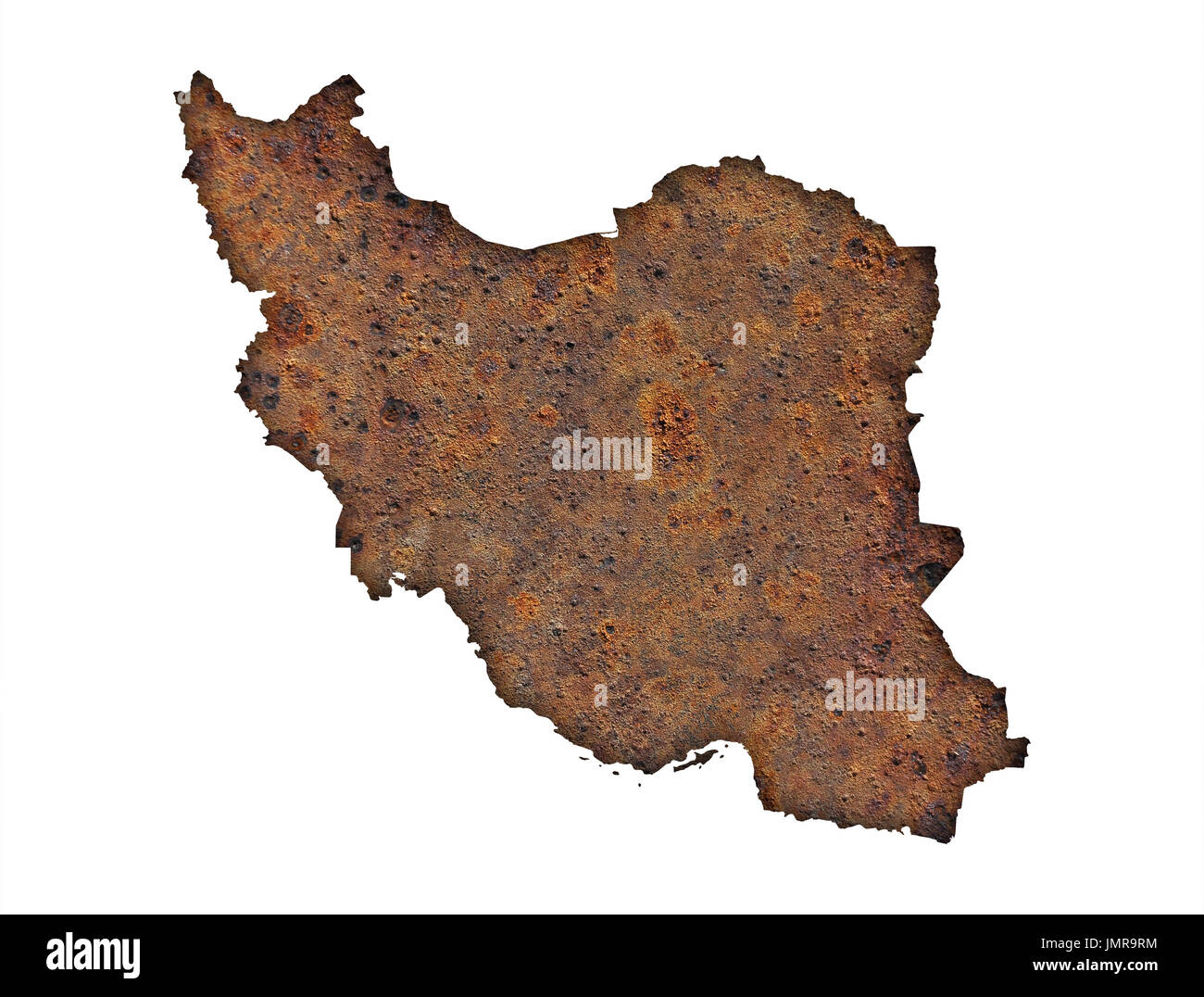 Map of iran on rusty metal hi-res stock photography and images - Alamy