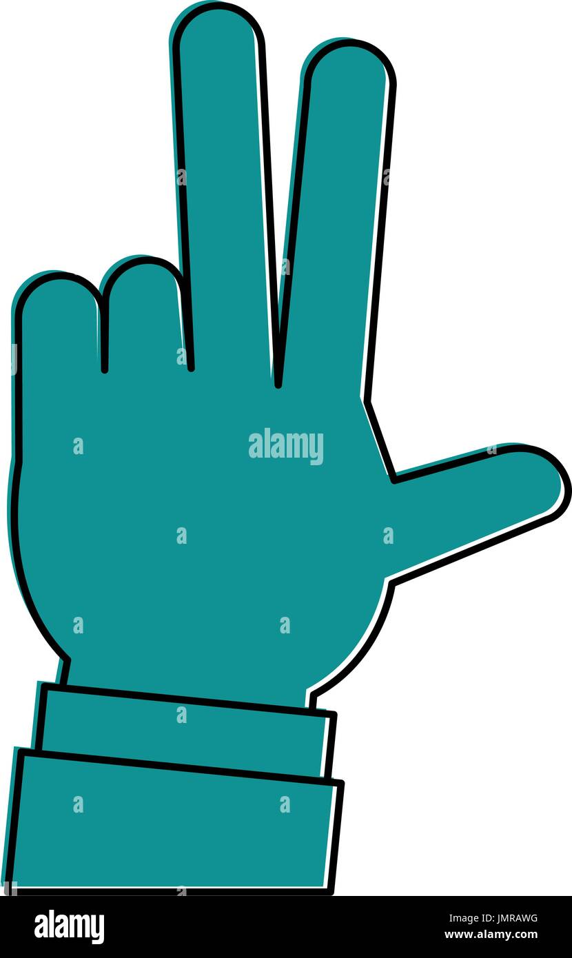 Three fingers counting Stock Vector Images - Alamy