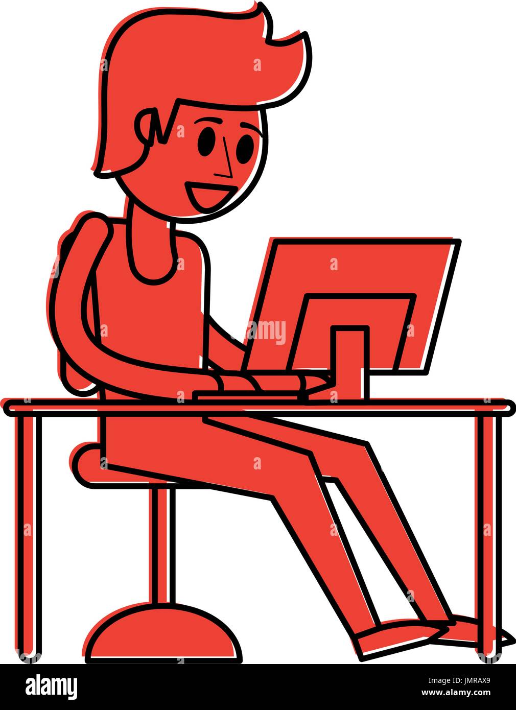 happy person using laptop icon image Stock Vector Image & Art - Alamy
