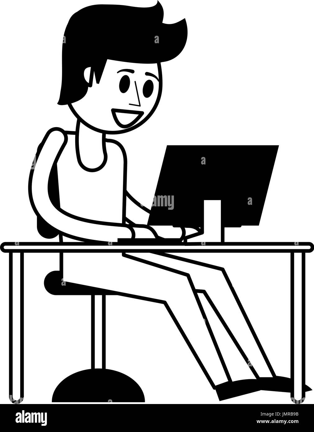 happy person using laptop icon image Stock Vector Image & Art - Alamy