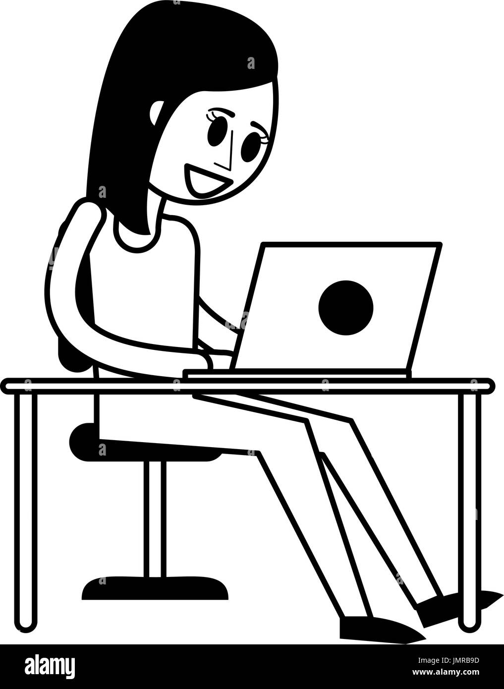 happy person using laptop icon image Stock Vector Image & Art - Alamy