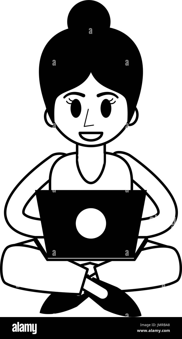 happy person using laptop icon image Stock Vector Image & Art - Alamy