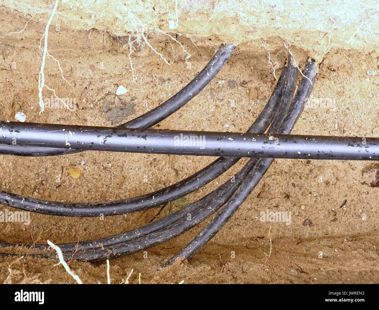 Building of lines of metallic and fiber optic cables, construction of ...