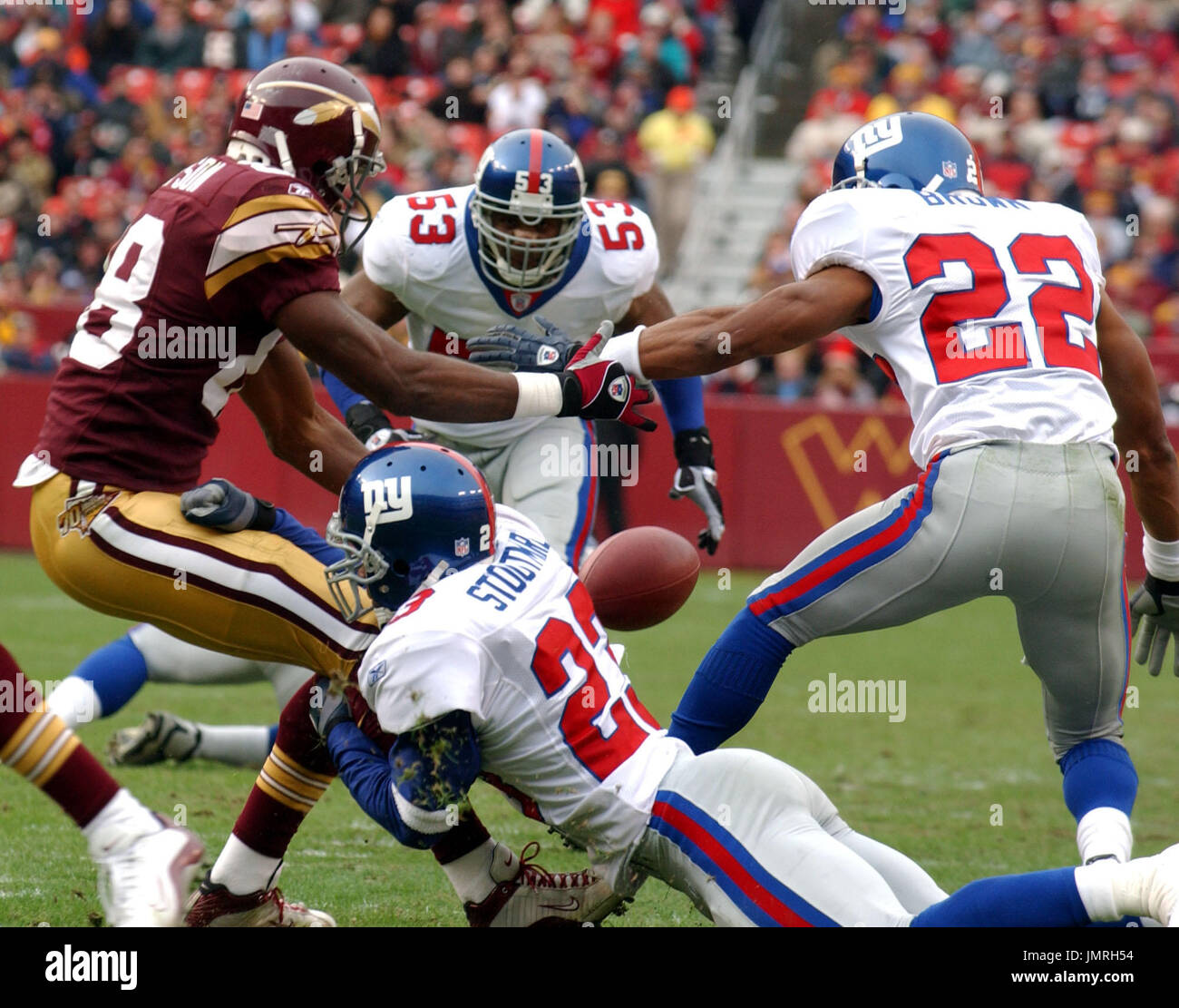 Landover, MD - December8, 2002 -- New York Giant safety Omar Stoutmire ...
