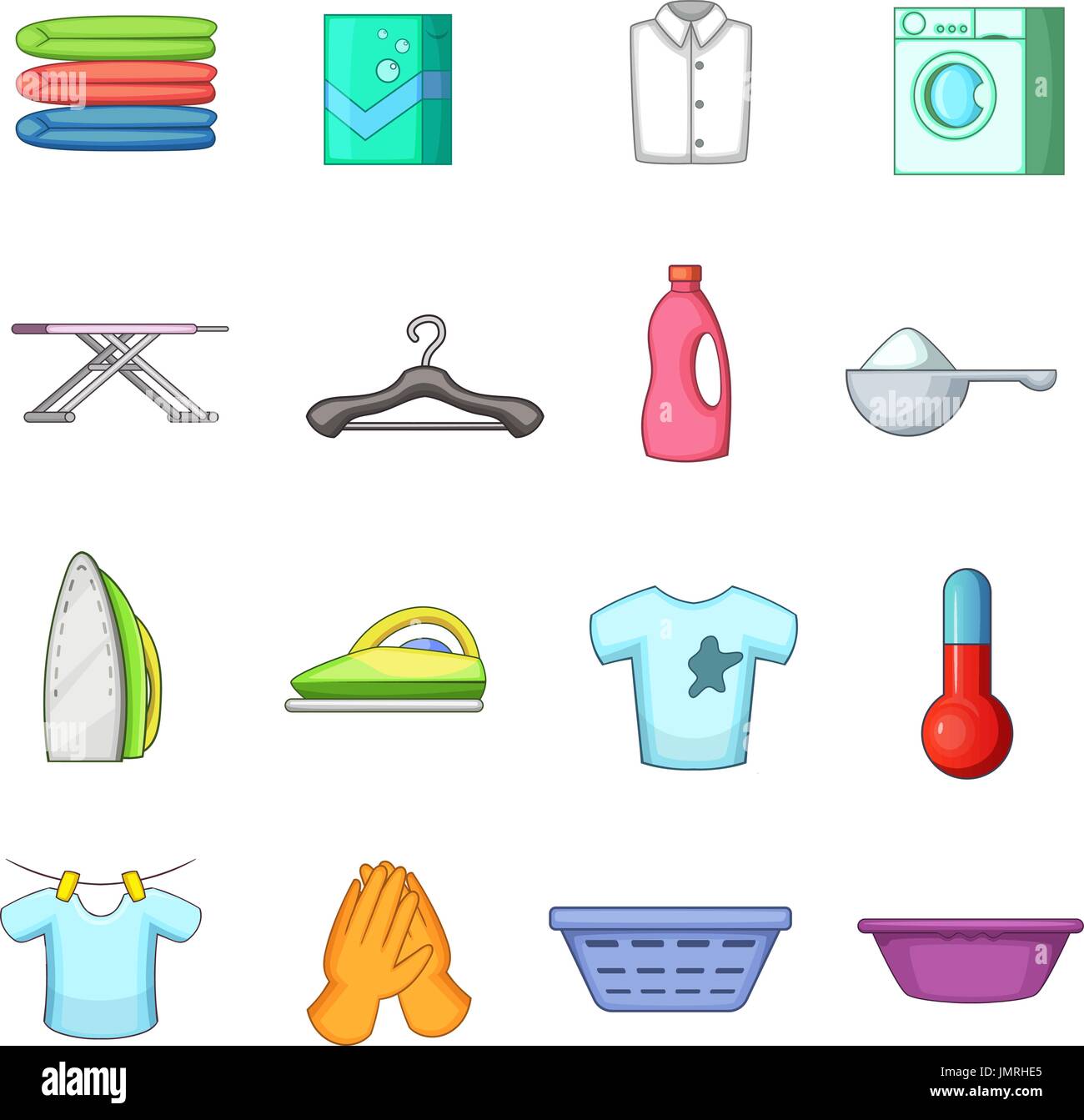 Laundry icons set cartoon Stock Vector Images - Alamy
