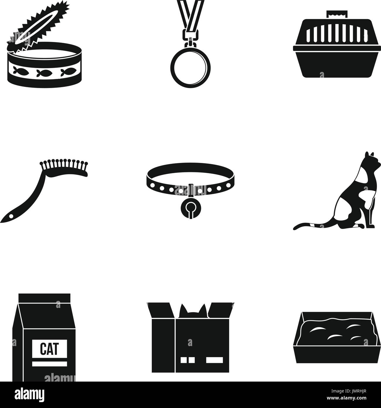 Happy cat life icons set, simple style Stock Vector Image & Art - Alamy