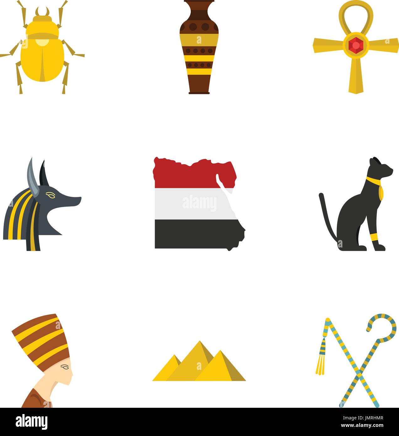 Egyptian pyramids icons set, cartoon style Stock Vector Image & Art - Alamy