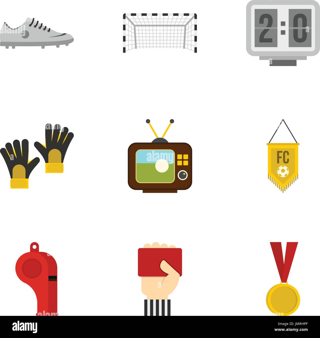 Football things icons set, flat style Stock Vector Image & Art - Alamy