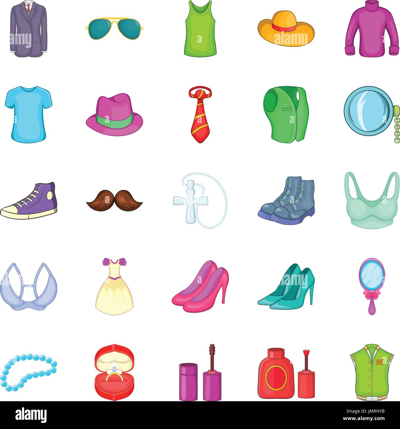Adornment icons set, cartoon style Stock Vector Image & Art - Alamy