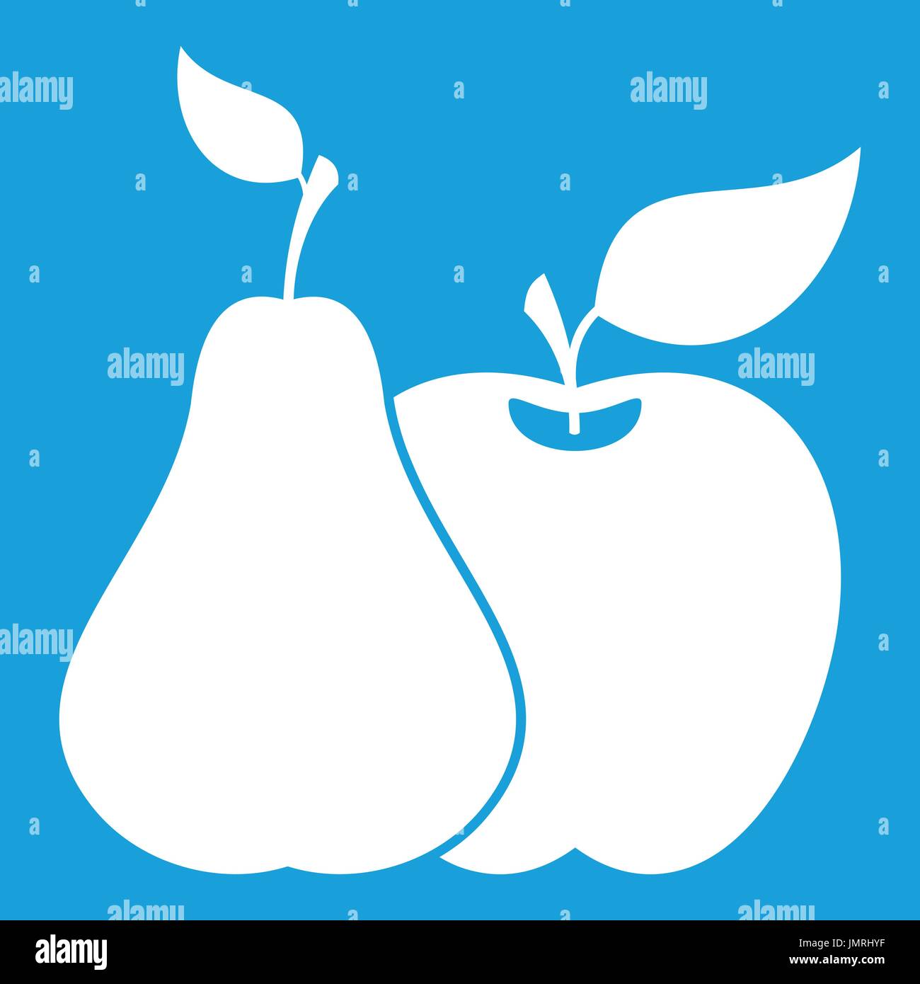 Apple and pear icon white Stock Vector Image & Art - Alamy