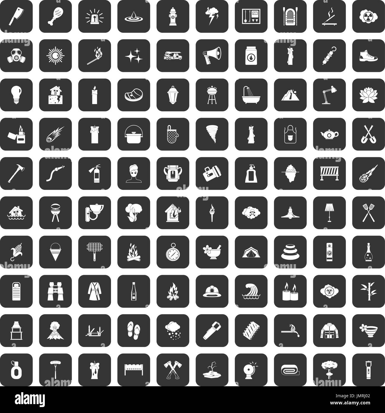 100 fire icons set black Stock Vector Image & Art - Alamy