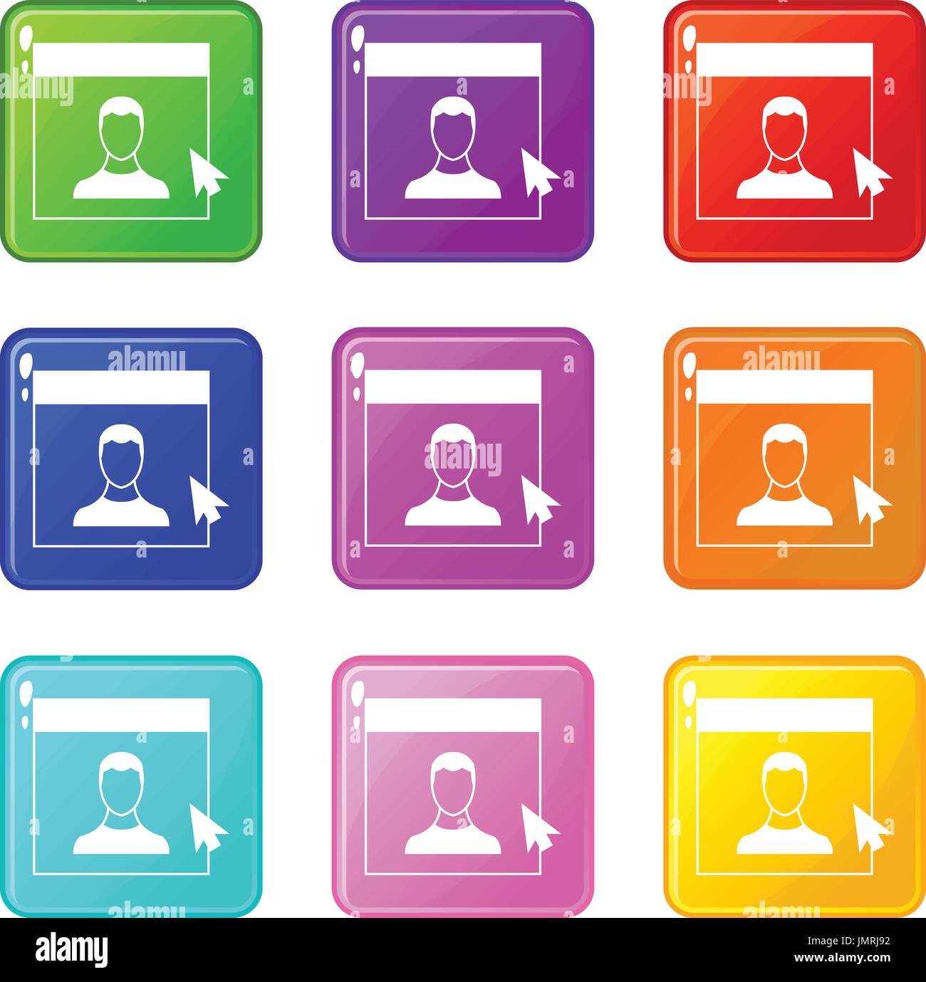 Cursor point man on monitor set 9 Stock Vector Image & Art - Alamy