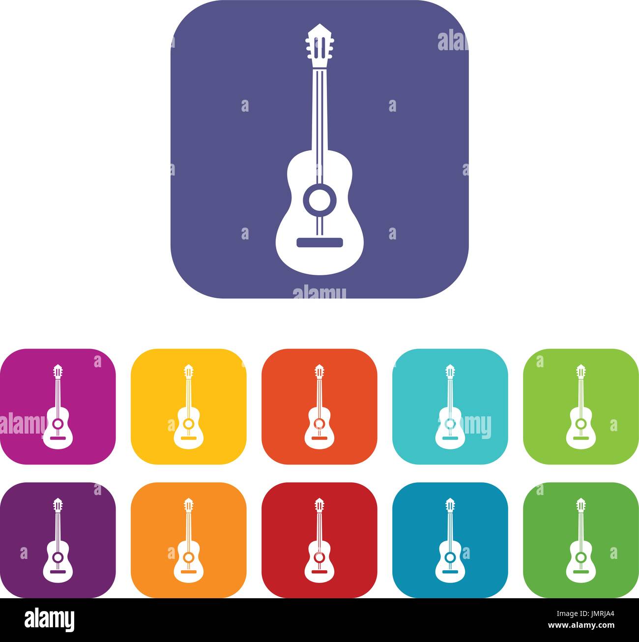 Classical guitar icons set Stock Vector Image & Art - Alamy