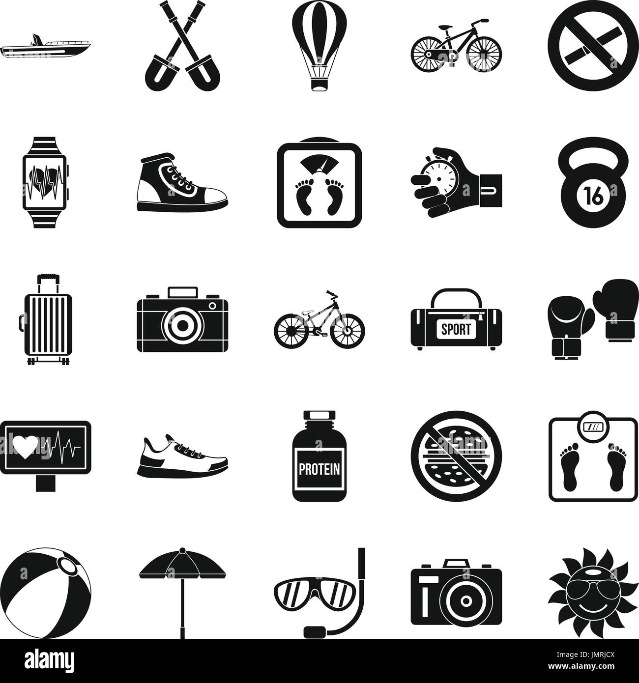 Nature study icons set, simple style Stock Vector Image & Art - Alamy