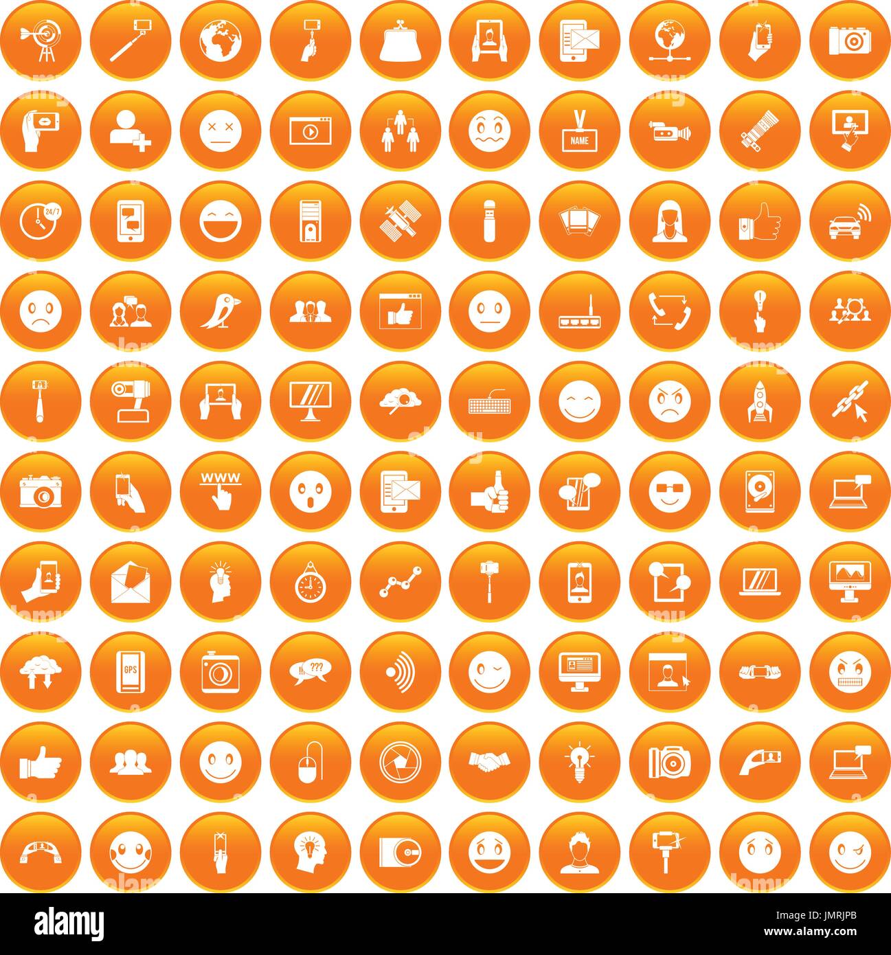 100 social media icons set orange Stock Vector Image & Art - Alamy