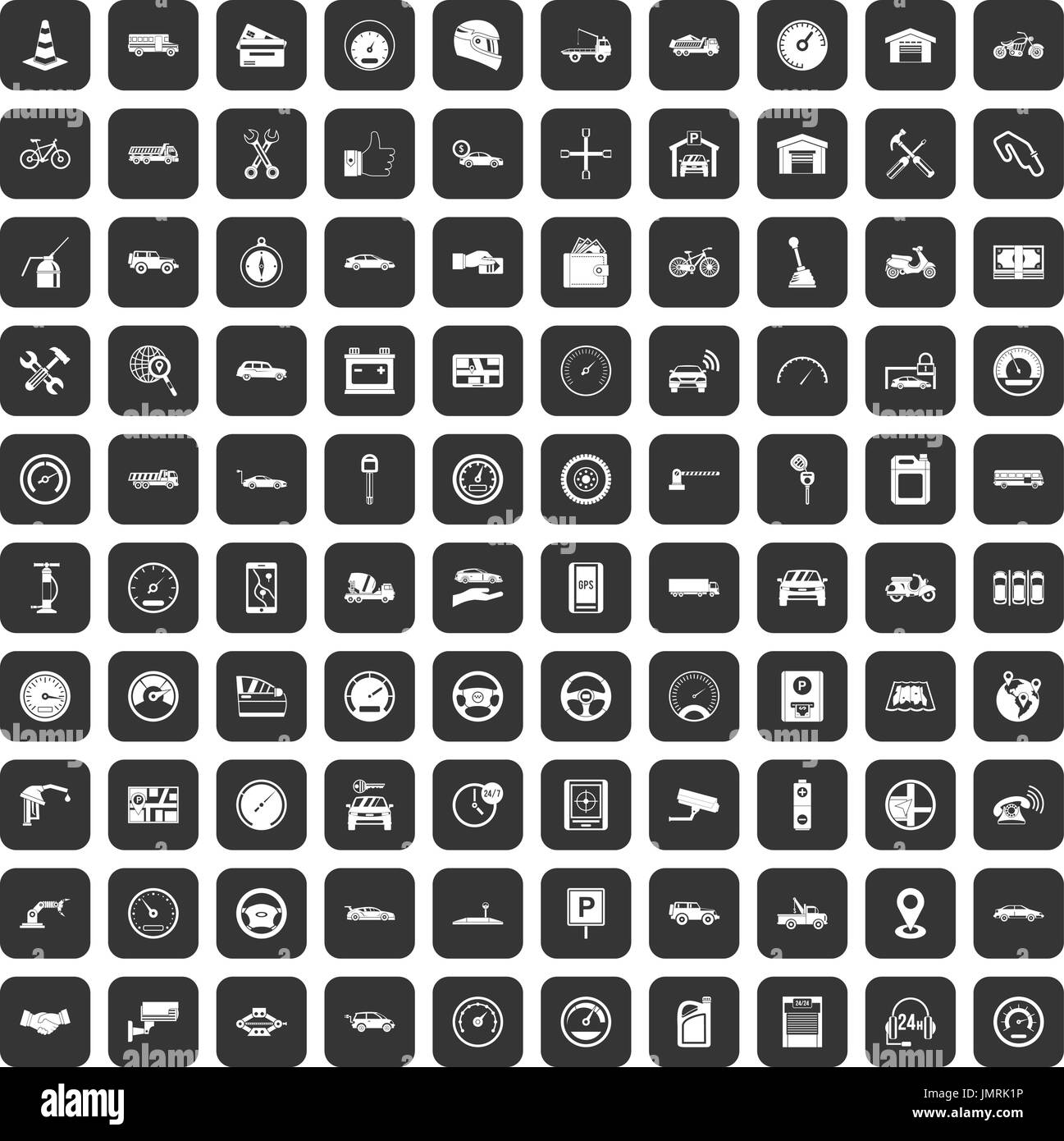 100 garage icons set black Stock Vector Image & Art - Alamy