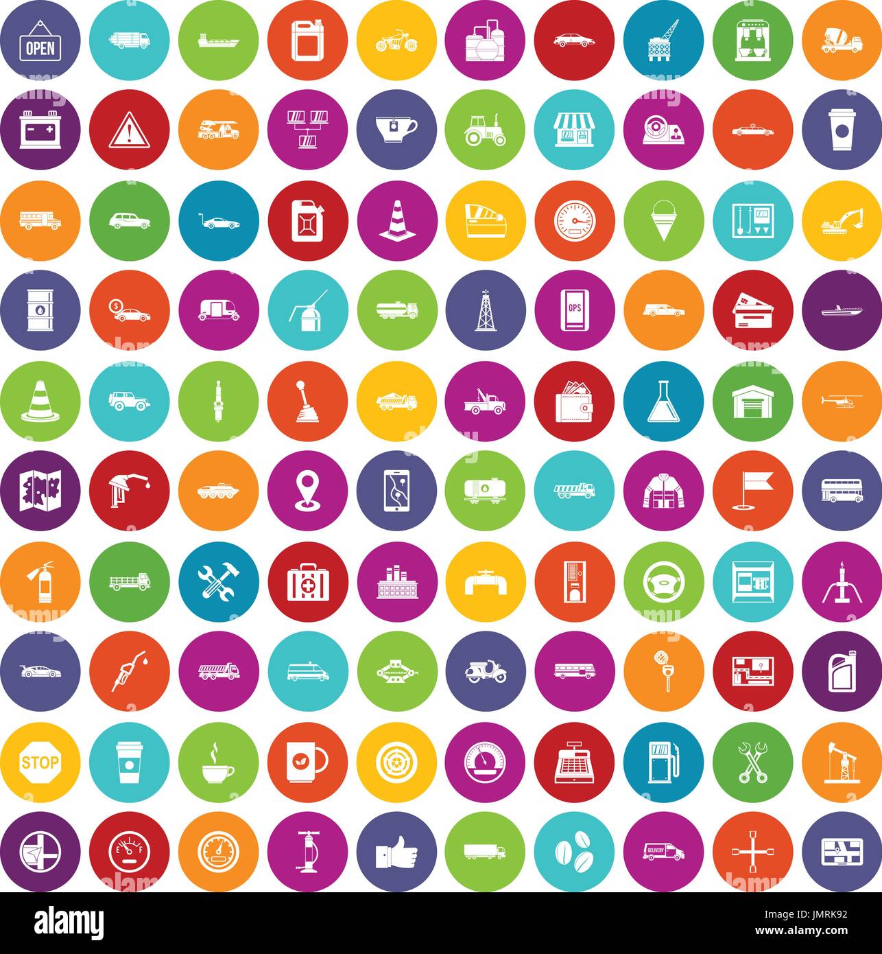 100 gas station icons set color Stock Vector Image & Art - Alamy