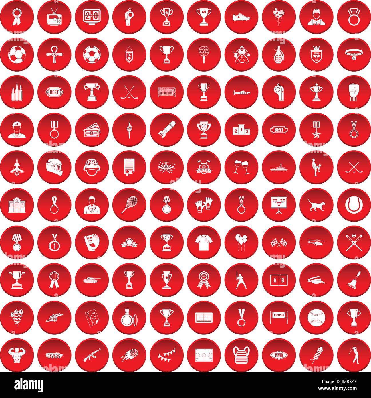 100 medal icons set red Stock Vector Image & Art - Alamy