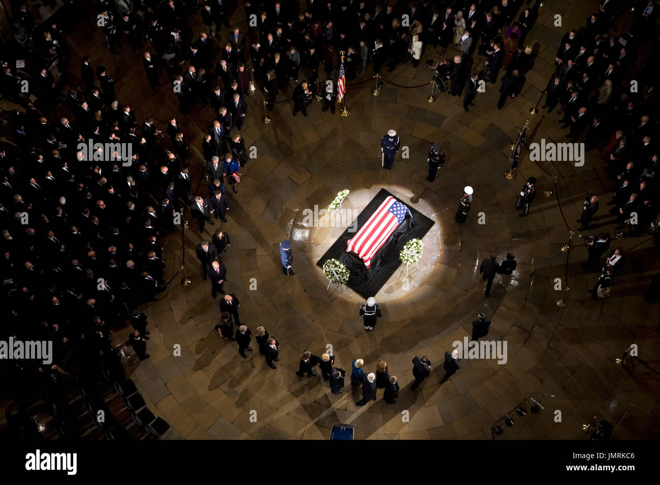 Washington, D.C. - December 30, 2006 -- Guests view the casket of ...