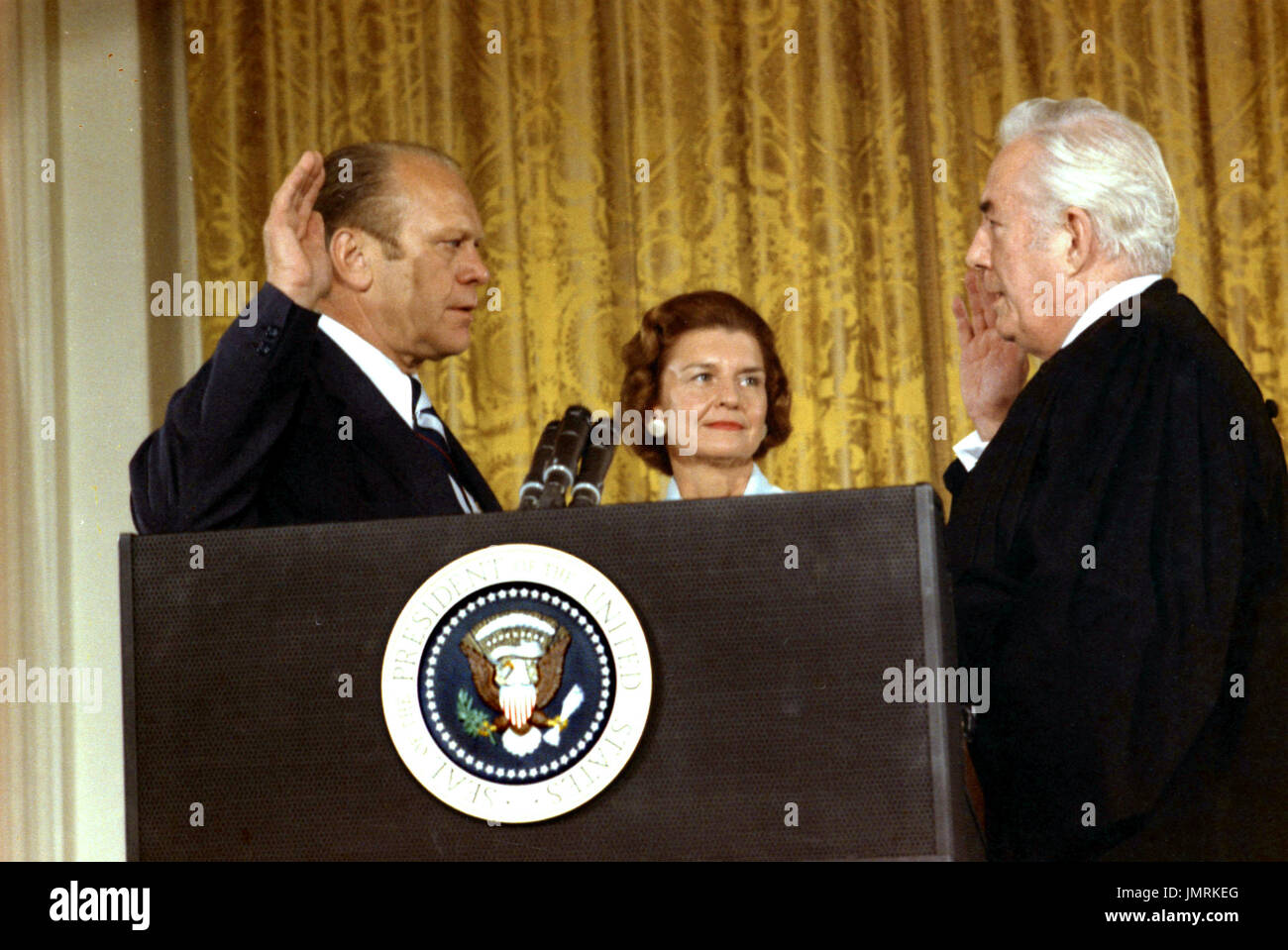 Ann Arbor, MI - FILE -- Vice President Gerald R. Ford is sworn in as ...