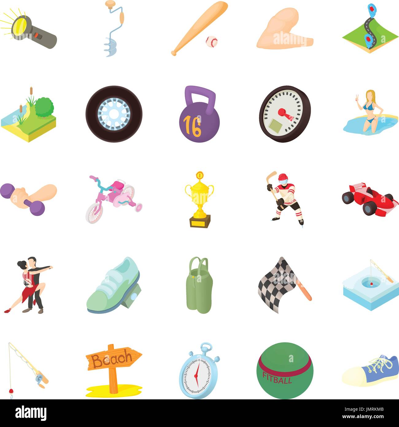 Race icons set, cartoon style Stock Vector Image & Art - Alamy