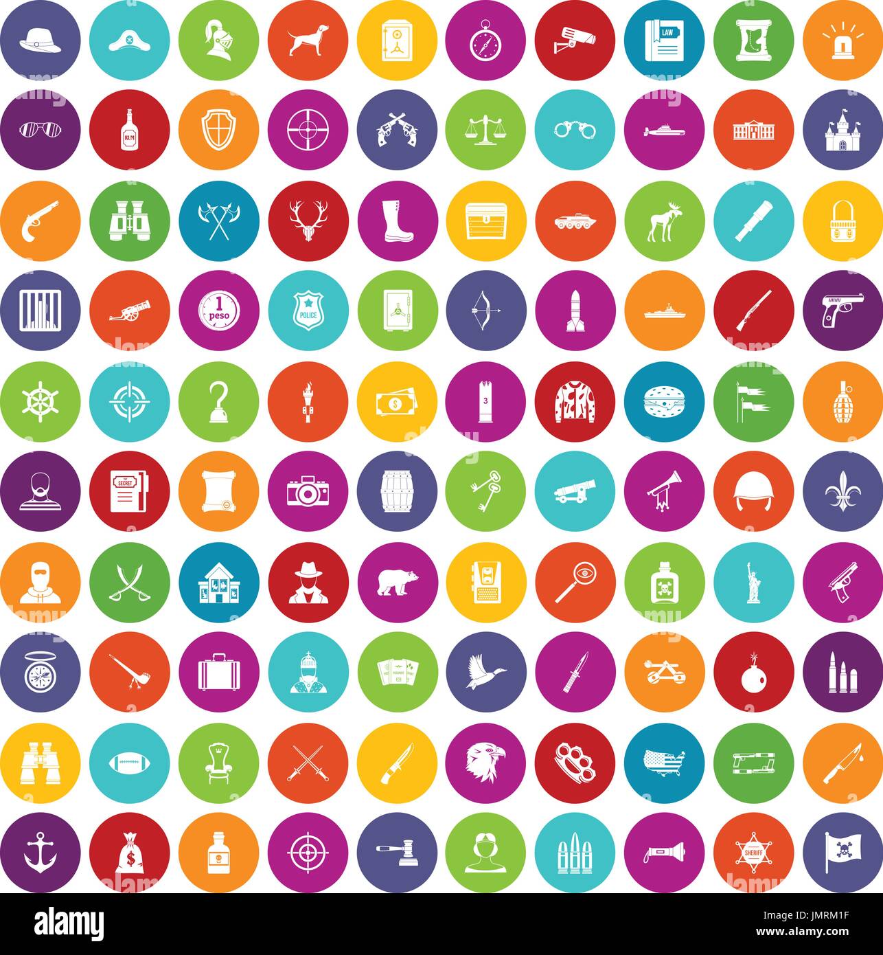 100 guns icons set color Stock Vector Image & Art - Alamy