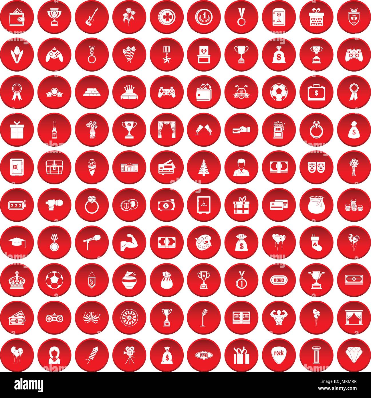 100 premium icons set red Stock Vector Image & Art - Alamy