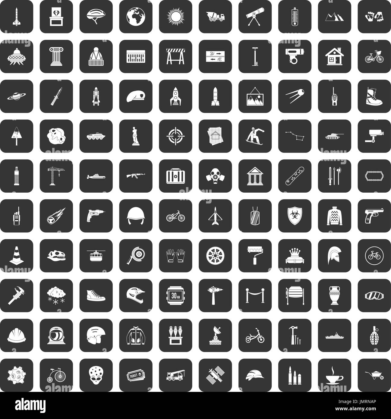 100 helmet icons set black Stock Vector Image & Art - Alamy