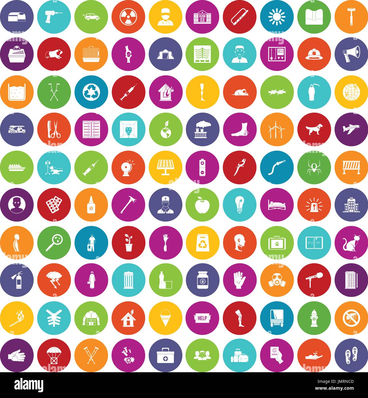 100 help icons set color Stock Vector Image & Art - Alamy