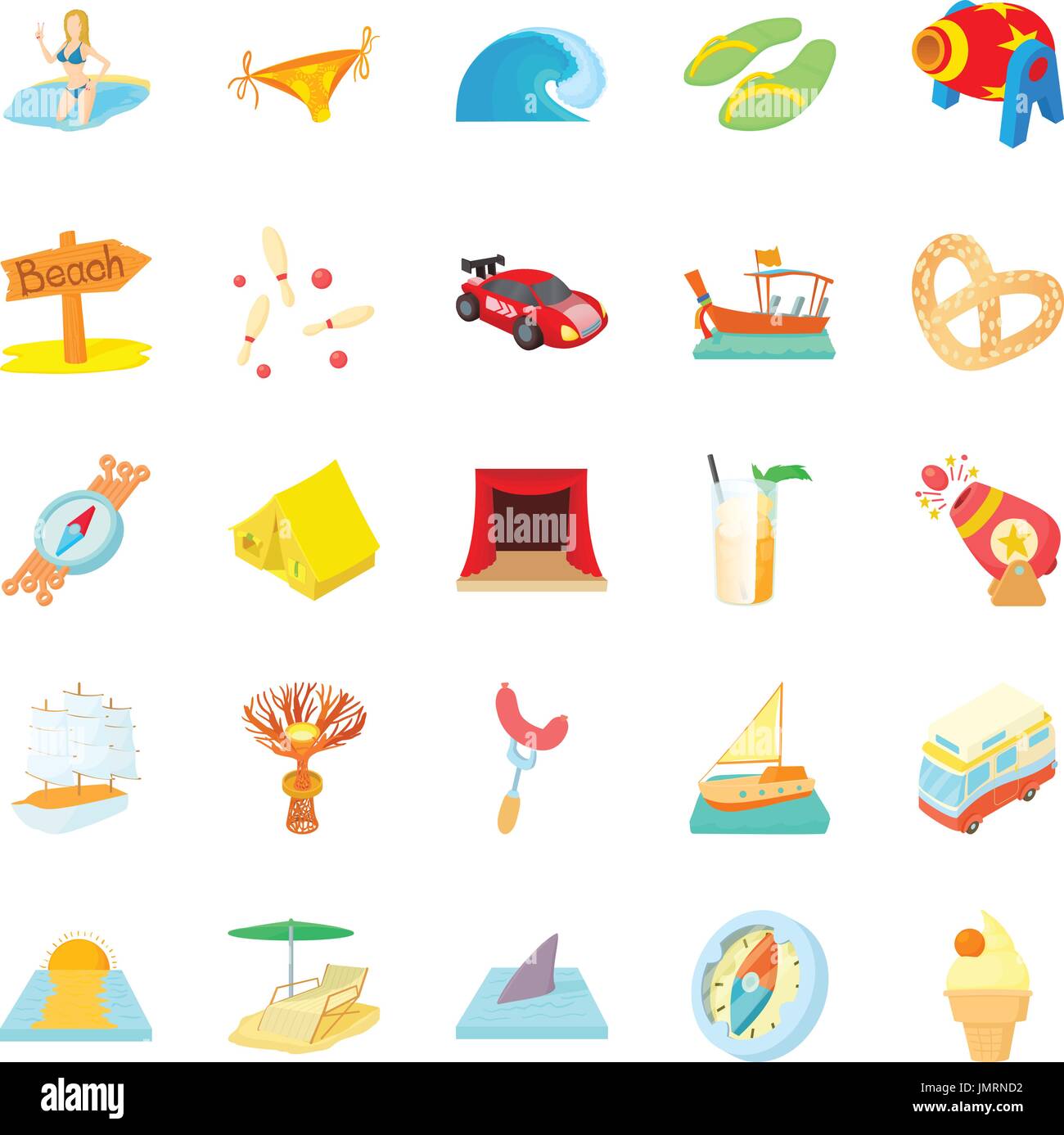 Risk icons set, cartoon style Stock Vector Image & Art - Alamy