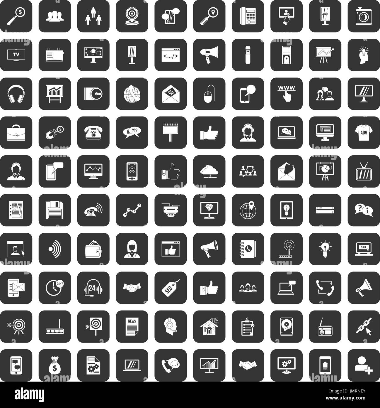 100 help desk icons set black Stock Vector Image & Art - Alamy